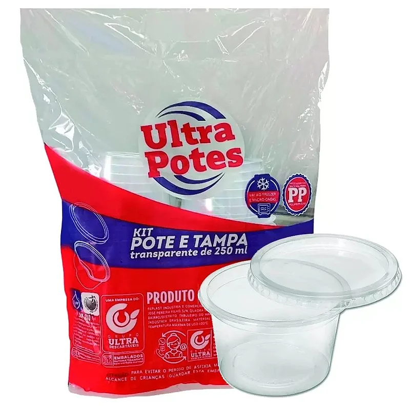 Pote 200ml Tr Ultra C/25 Kit Redondo | Papel, Plástico & Cia - Embalagens | Higiene | Limpeza